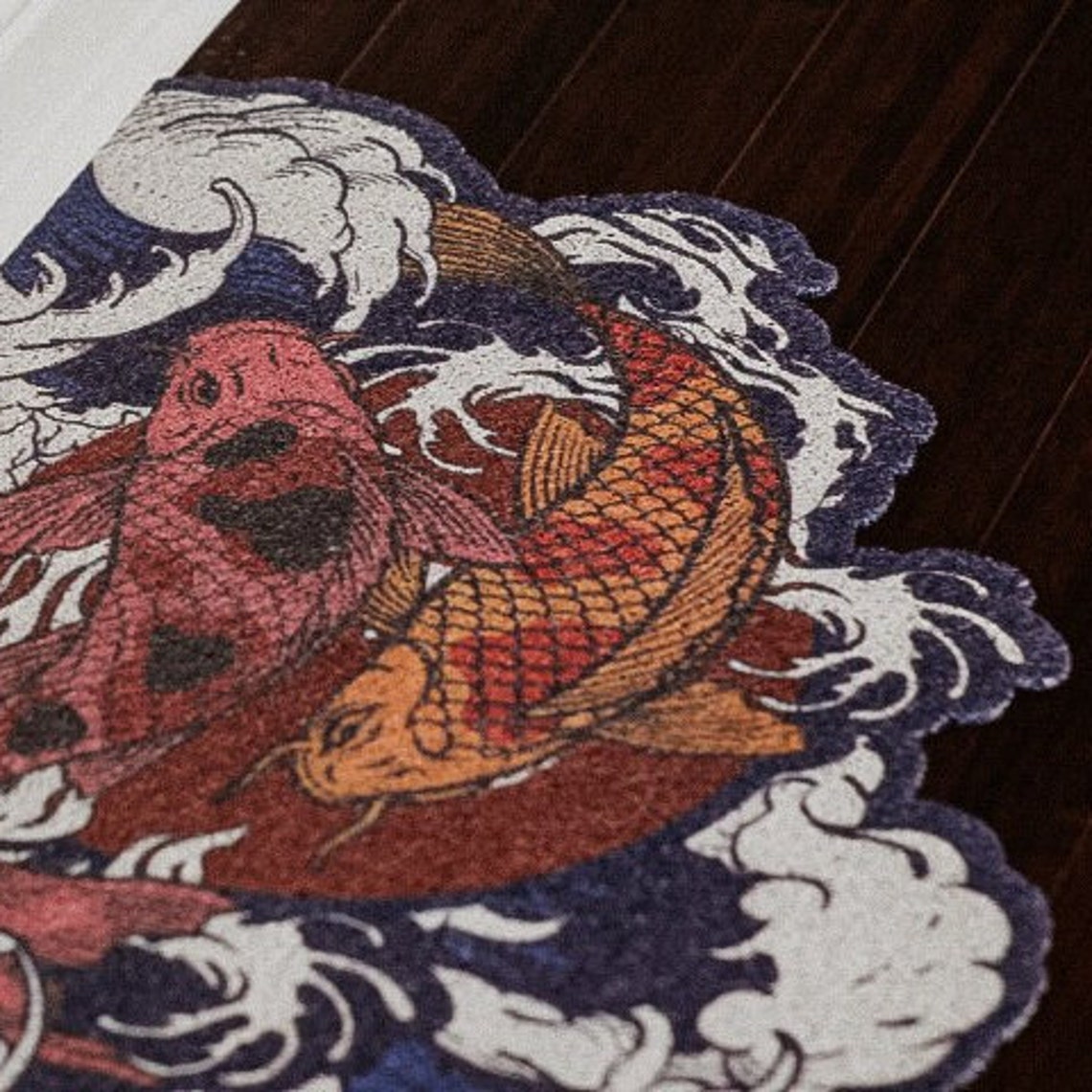 Double Koi Fish PVC Colorful Welcome Mat Fall Mat Kitchen Carpet Anti ...