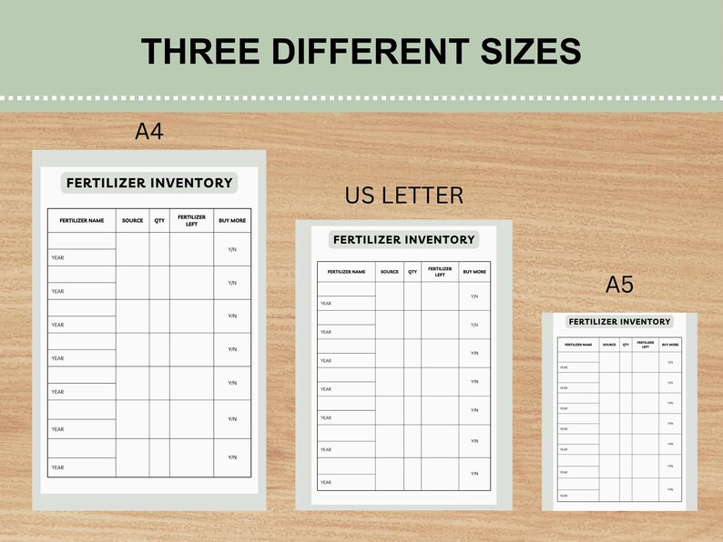 Gardening Planner Printable, Fertilizer Inventory Planner, Plant ...