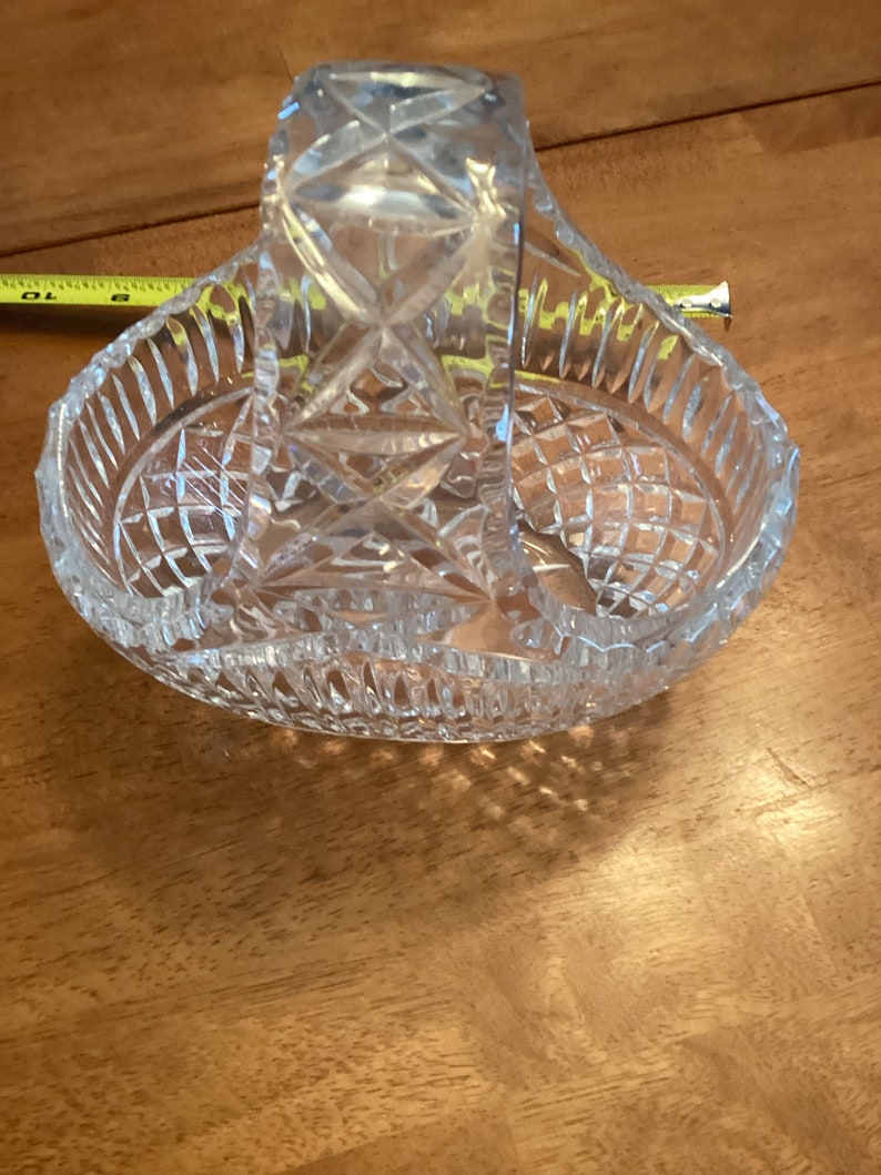 Princess House Vintage Crystal Cut Glass Designed With Handle Basket ...