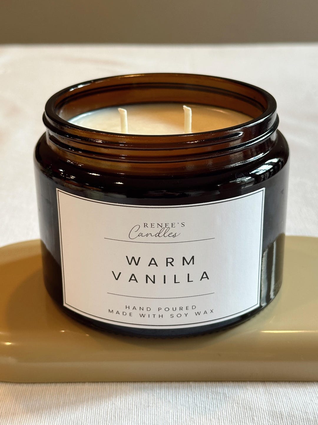 16oz Hand-poured Soy Wax Candle: Double-wick, Repurposed Glass - Etsy
