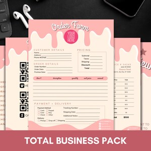 Order Form Template Pack Invoice Template Scan to Pay Template Order ...