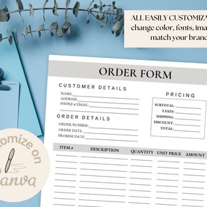 Order Form Template Editable Business Templates Custom Order Form ...
