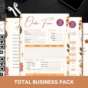 Order Form Template Pack Invoice Template Scan to Pay Template Order ...