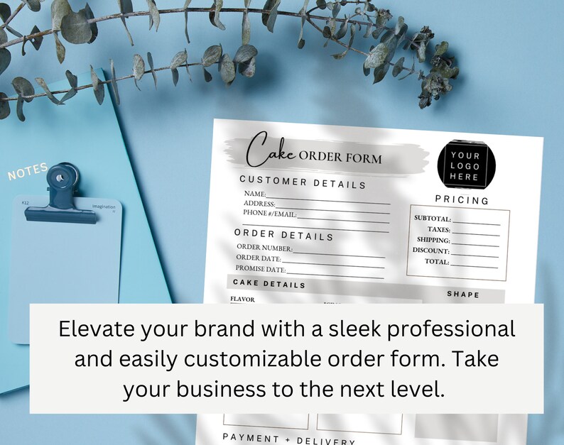 Cake Order Form Template Bakery Order Form Editable Business - Etsy