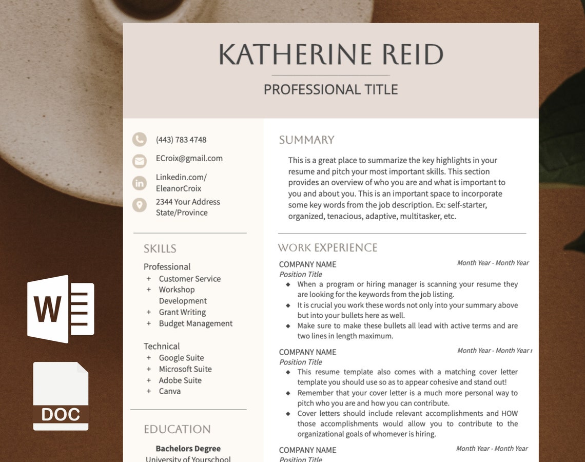 Google Docs Resume Template Word Resume Template Executive Resume ...