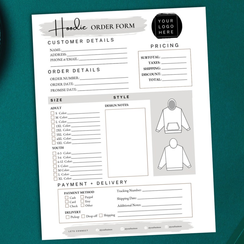Order Form Template - Etsy