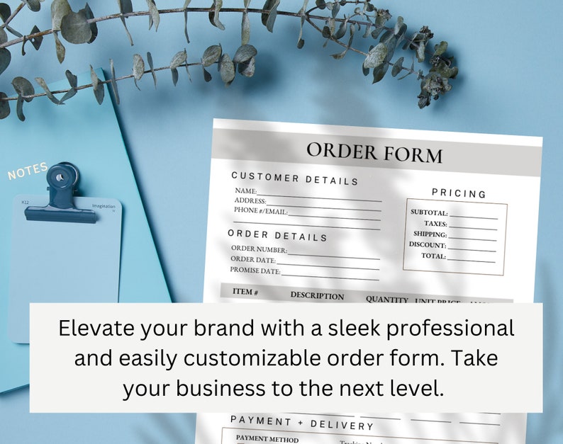 Order Form Template Editable Business Templates Custom Order Form ...