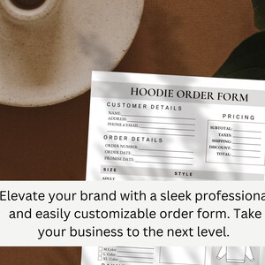 Hoodie Order Form Template Editable Sweatshirt Order Form Editable ...