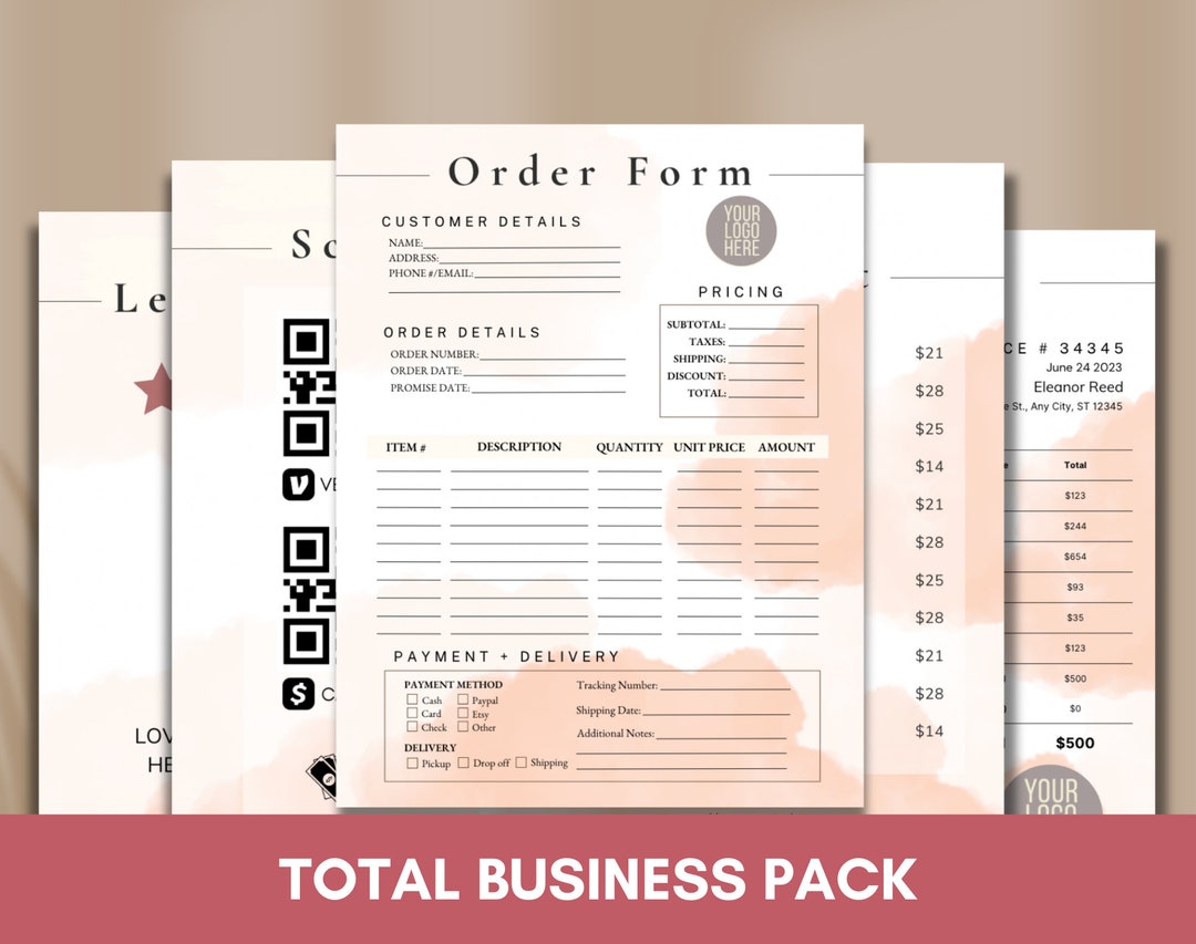 Template Pack Order Form Invoice Template Scan to Pay Template Order ...