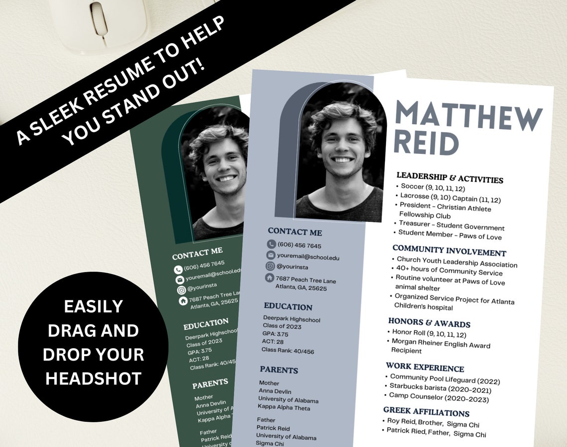 Fraternity Resume Template: Modern Rush Recruitment Resume (digital) - Etsy