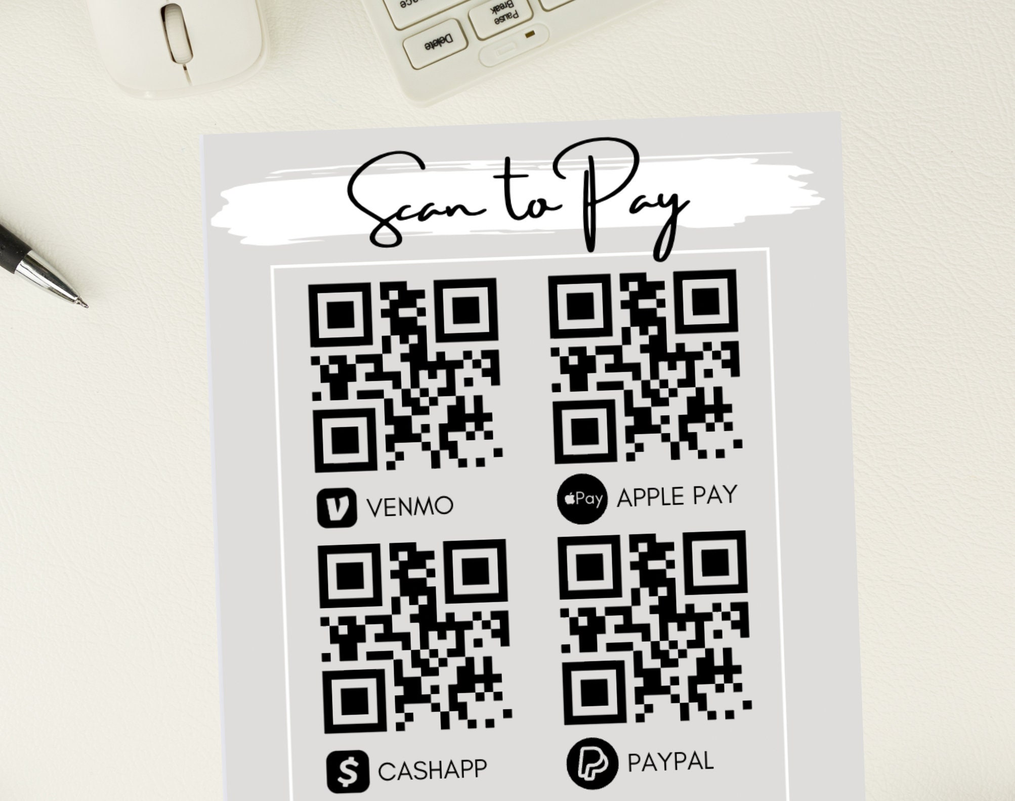 Scan to Pay Sign Template QR Code Pay Sign Custom Business Templates ...