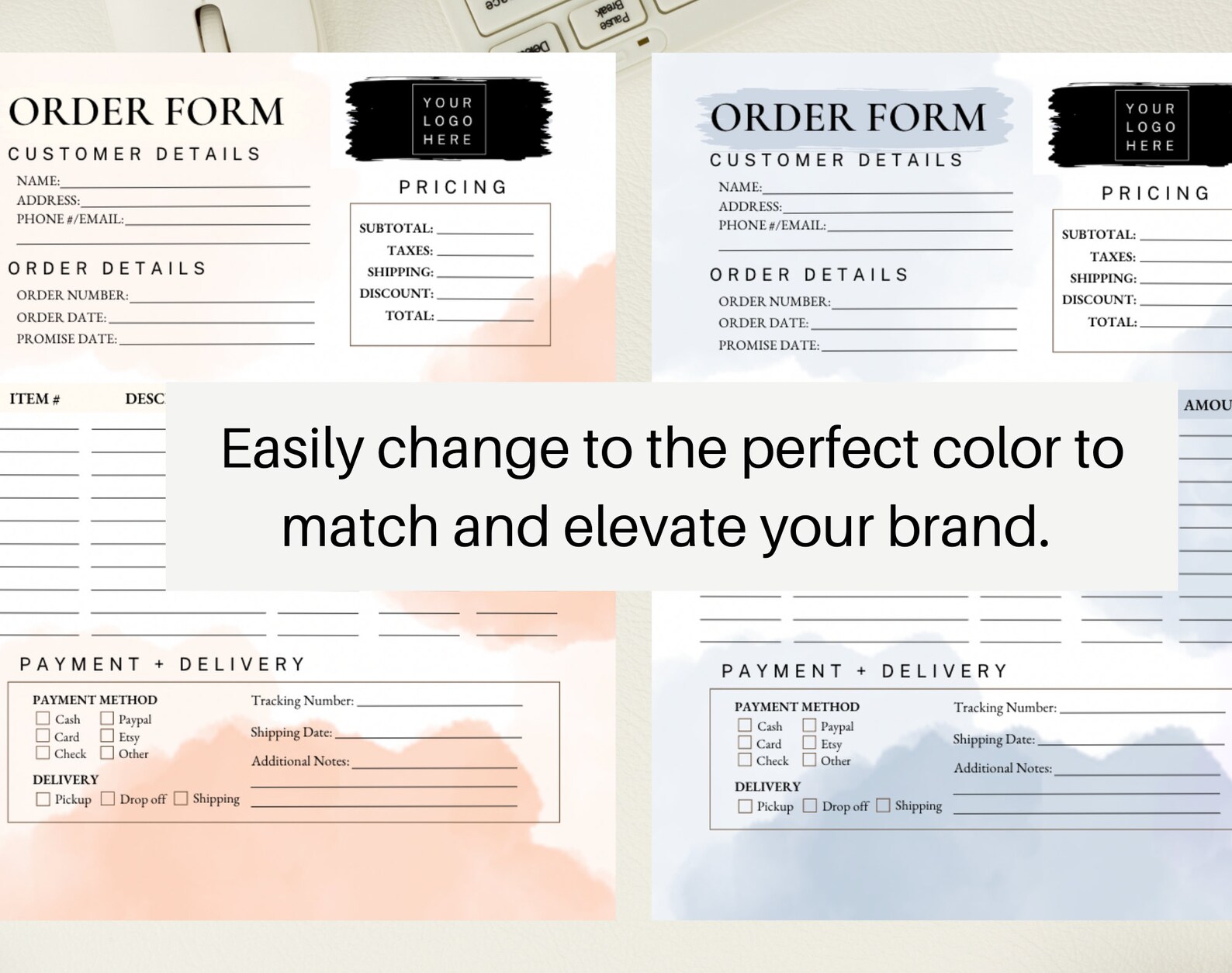 Order Form Template Editable Business Templates Custom Order Form ...