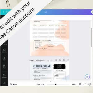 Order Form Template Editable Business Templates Custom Order Form ...