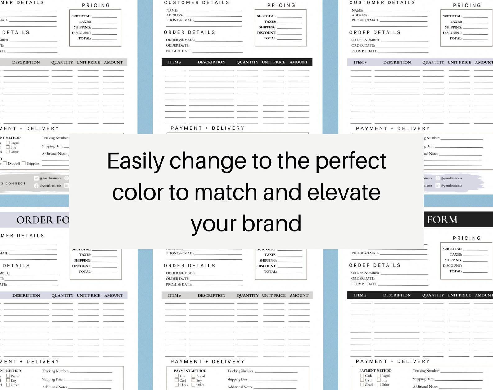 Order Form Template Editable Business Templates Custom Order Form ...
