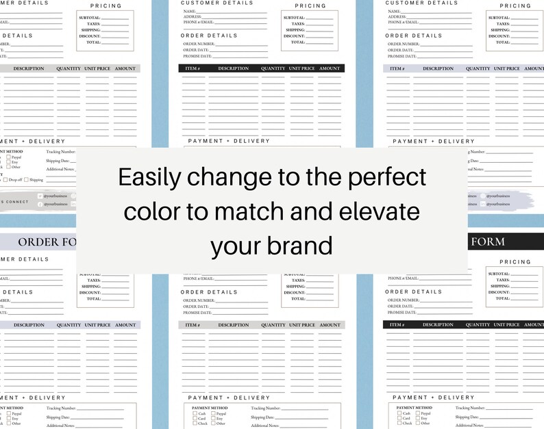 Order Form Template Editable Business Templates Custom Order Form ...