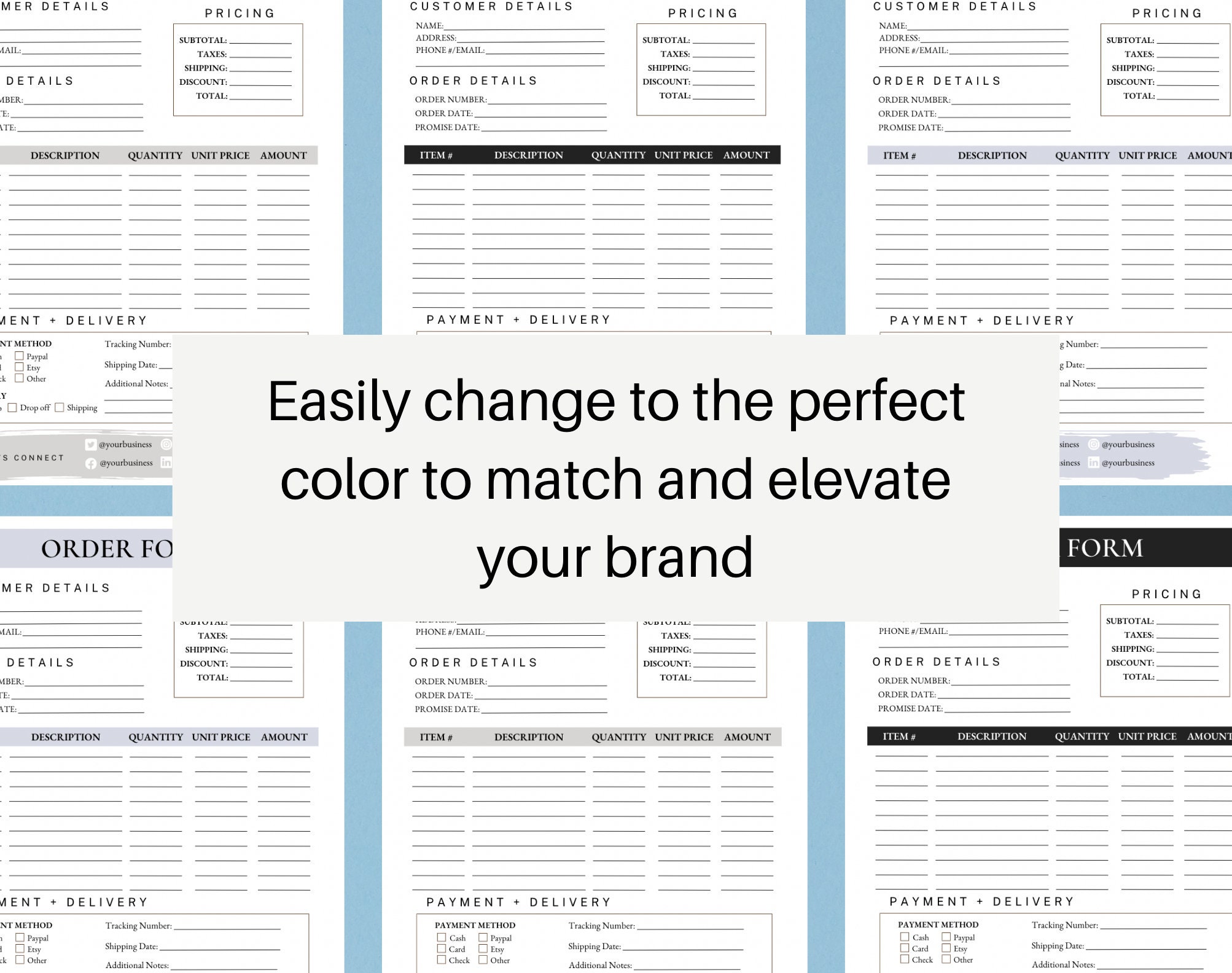 Order Form Template Editable Business Templates Custom Order Form ...
