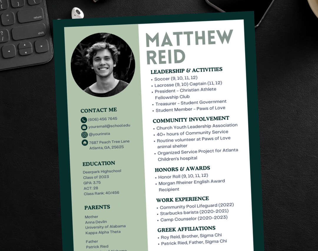 Rush Resume Template Photo Resume Fraternity Resume Template Social CV ...