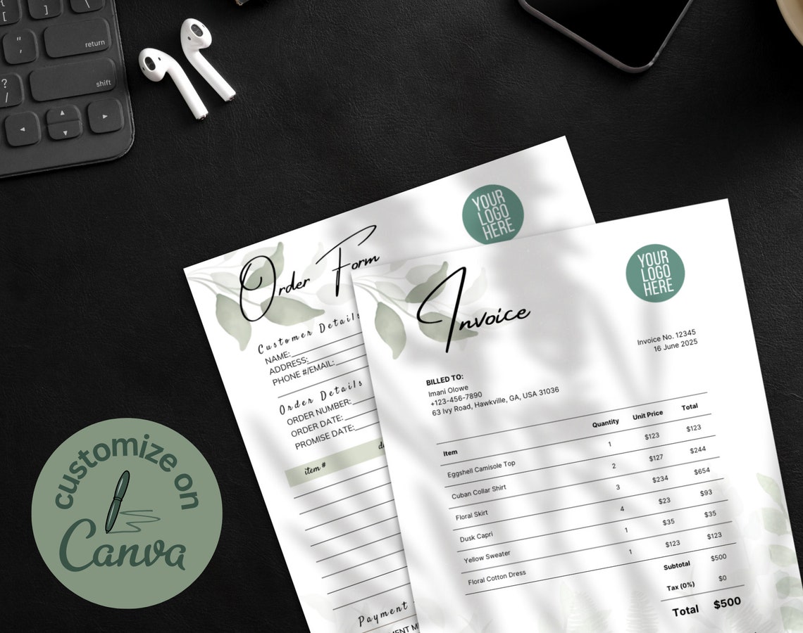 Order Form Template Scan to Pay Template Order Form Custom Order Form ...