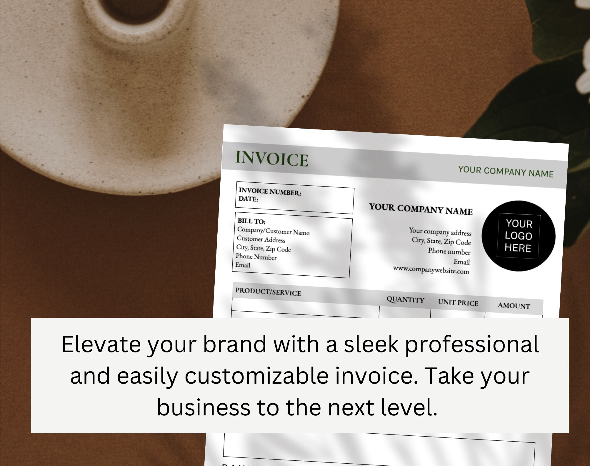 Invoice Template Editable Custom Business Templates Business Invoice ...