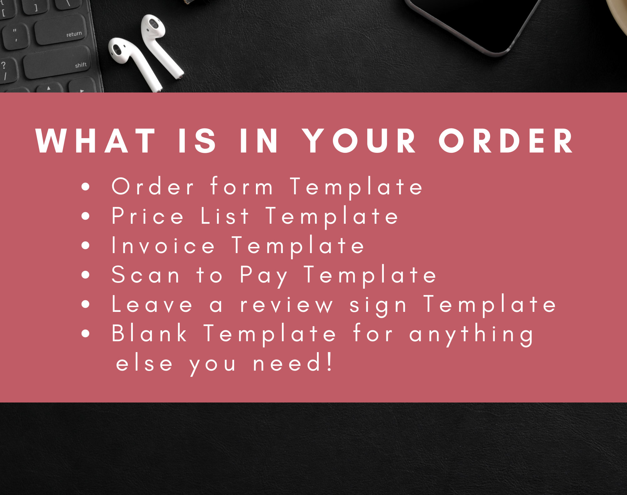 Order Form Template Pack Invoice Template Scan to Pay Template Order ...
