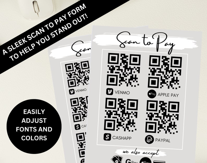 Scan to Pay Sign Template QR Code Pay Sign Custom Business Templates ...