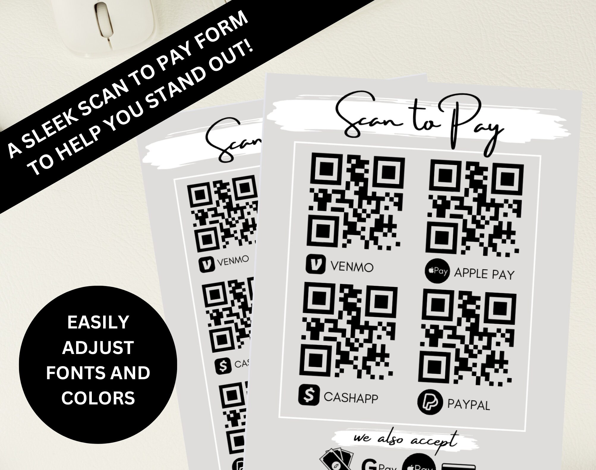 Scan to Pay Sign Template QR Code Pay Sign Custom Business Templates ...