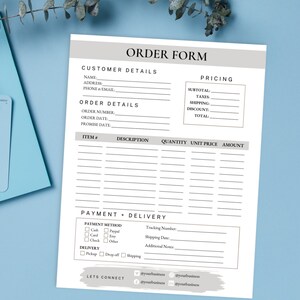 Order Form Template Editable Business Templates Custom Order Form ...