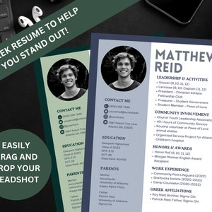 Fraternity Resume Template: Rush Recruitment Social CV (canva Editable ...