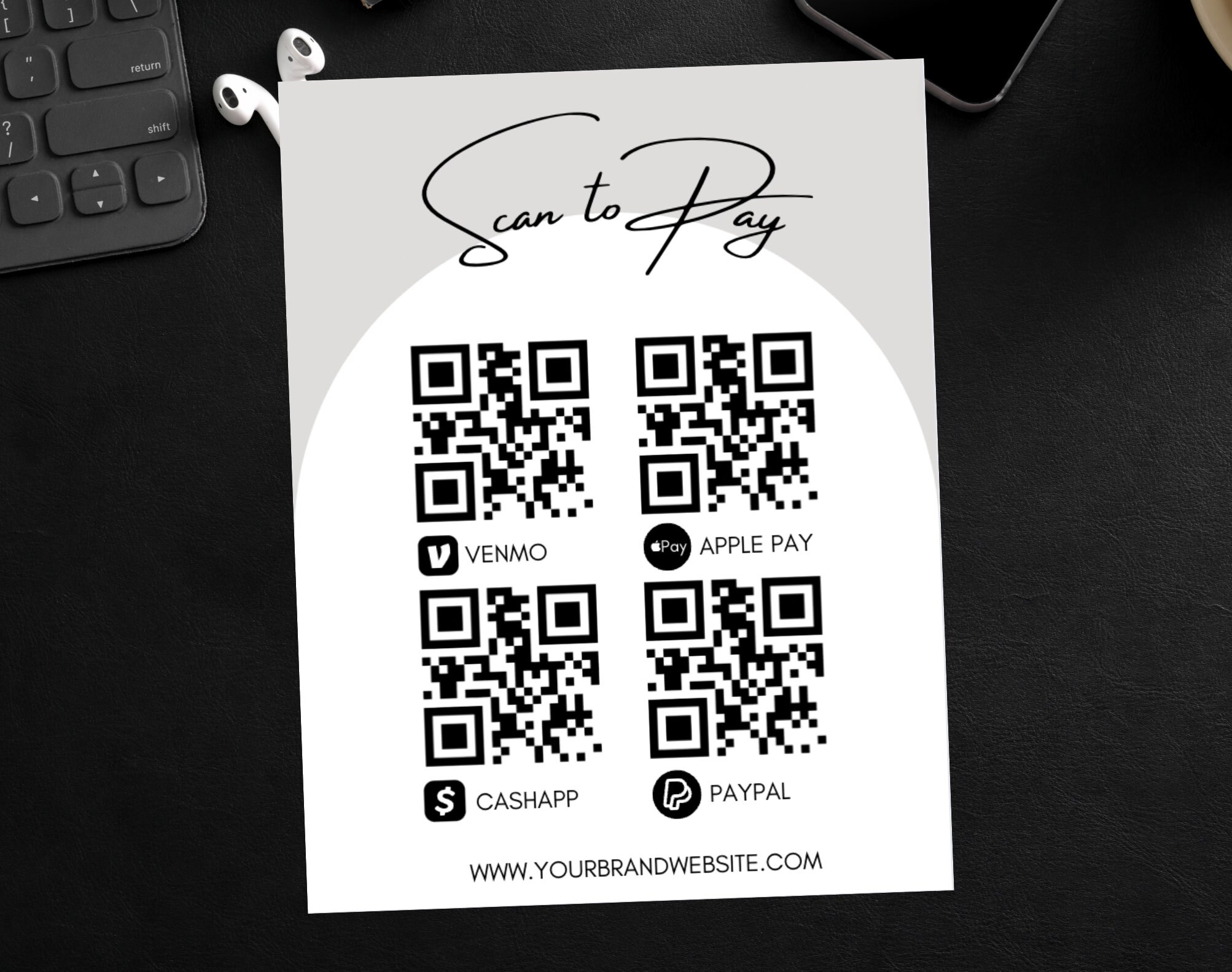 Scan to Pay Sign Template QR Code Pay Sign Custom Business Templates ...