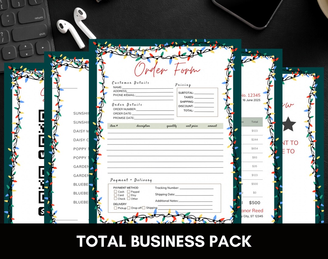 Order Form Template Pack Invoice Template Scan to Pay Template Order ...