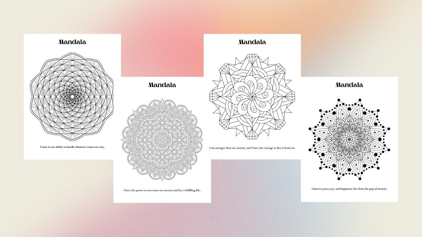 Mandala Coloring Pages Digital PDF for Anxiety Stress Relief With Bonus ...