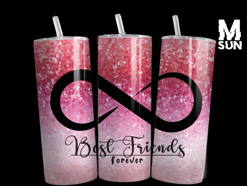 Besties Tumbler Wrap 20oz, 9.2 X 8.3, PNG Best Friends Sublimation ...