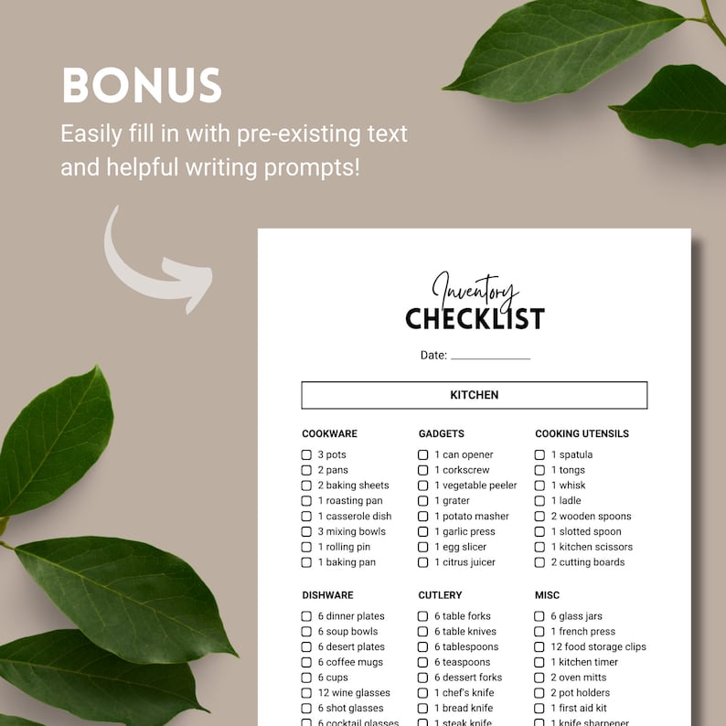 Airbnb Inventory Checklist Template | Editable Canva Vacation Rental ...
