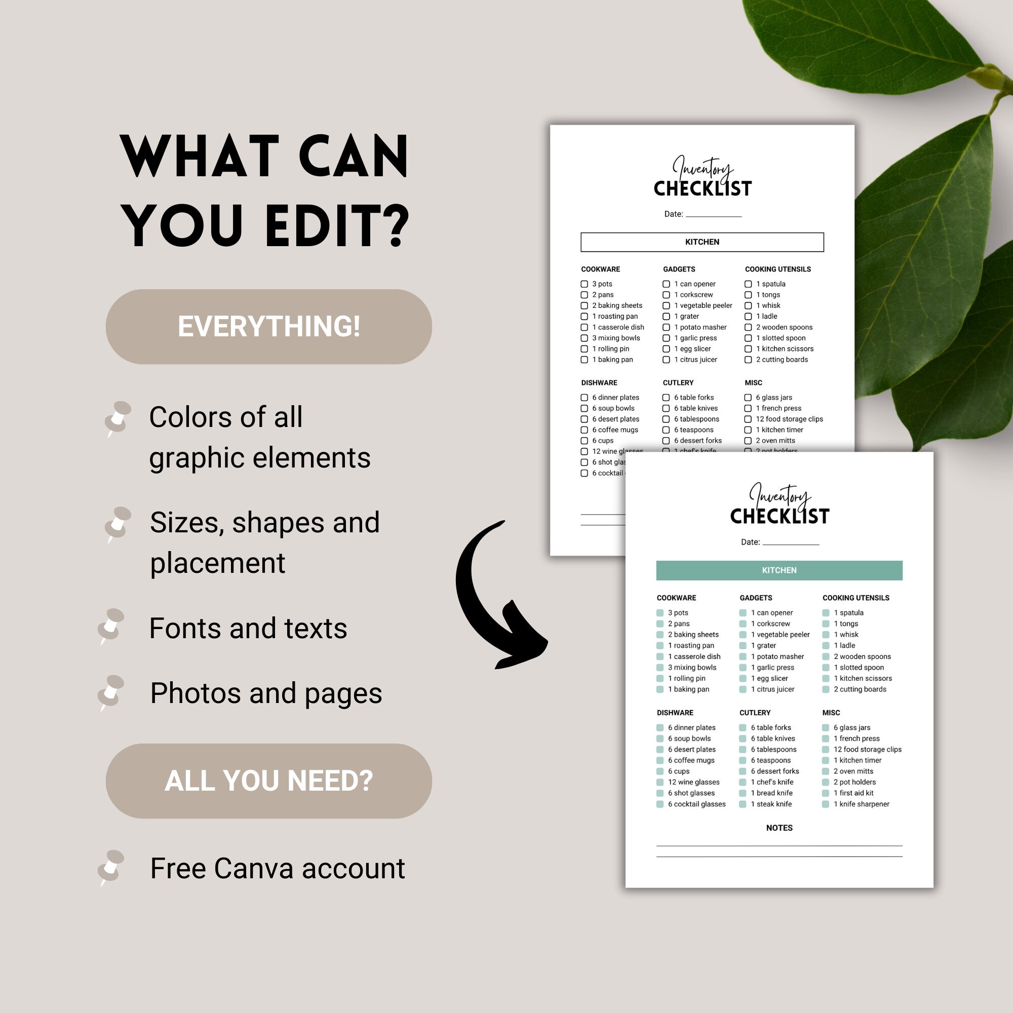 Airbnb Inventory Checklist Template | Editable Canva Vacation Rental ...