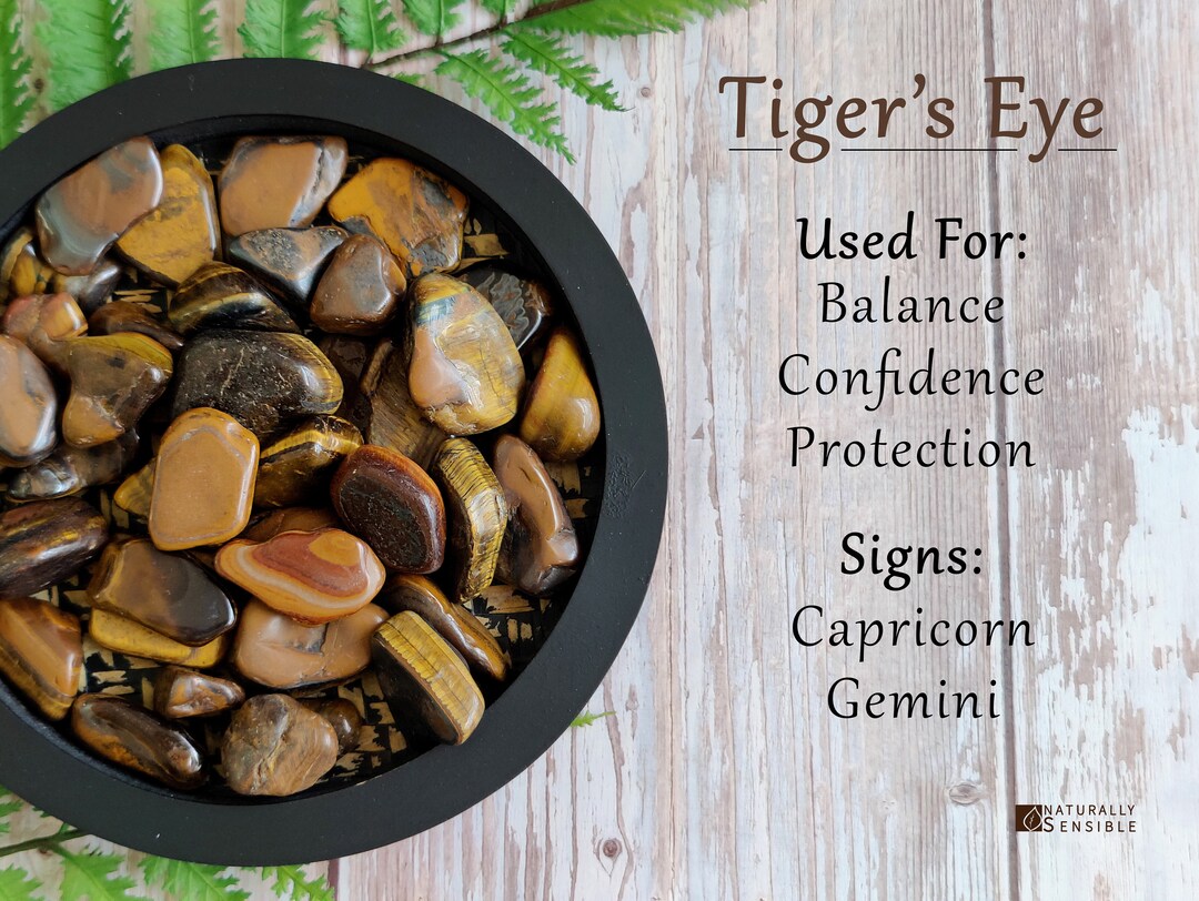 Gold Tiger Eye Tumbled Stone, Grounding Power Enhancer, Willpower ...