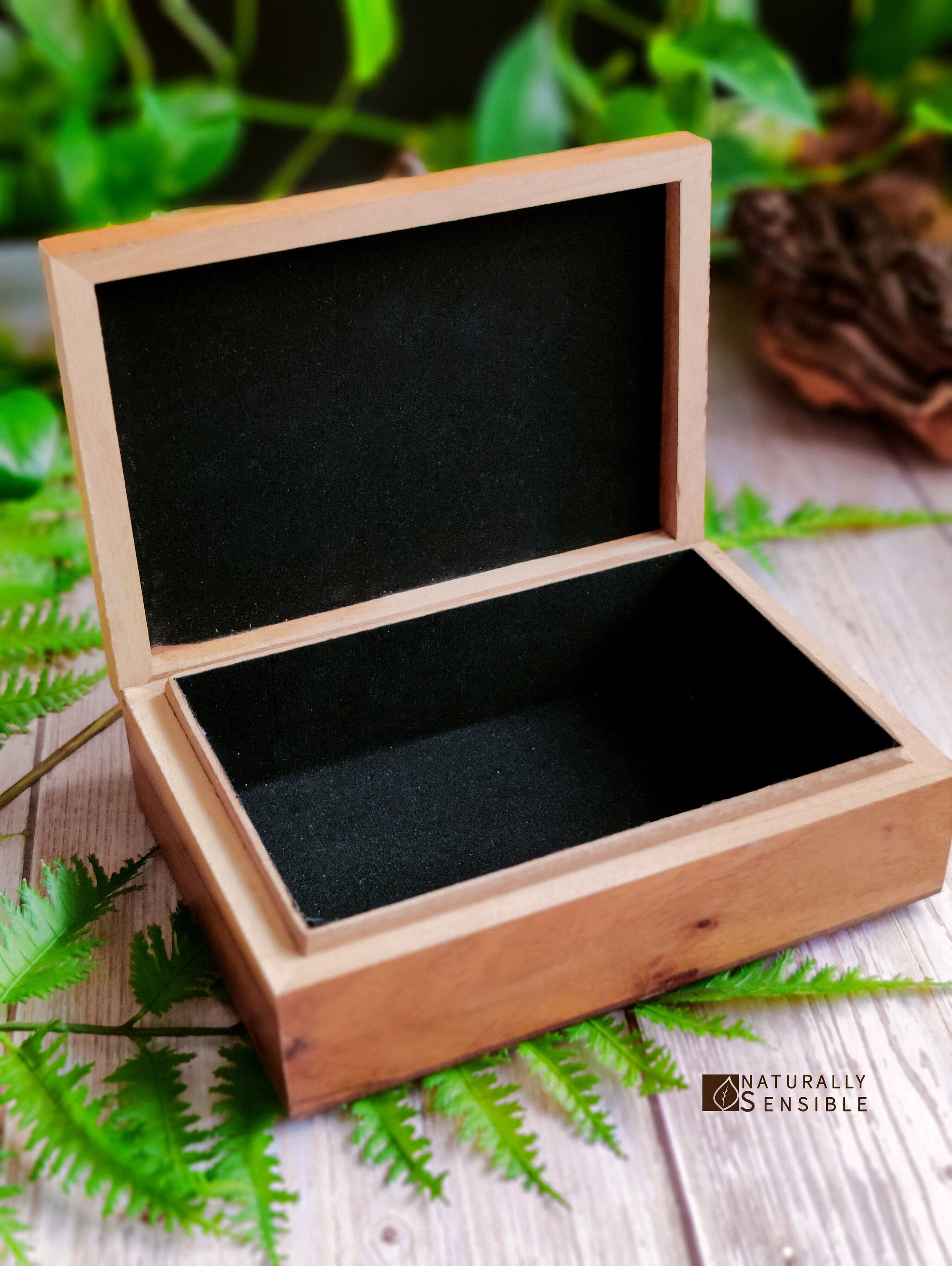 Velvet Lined Box, Laser Etched Namaste, Rose Quartz Inlay, Wooden Artistry Handcrafted Storage ...