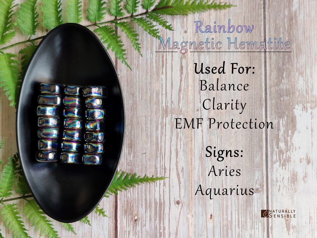 Magnetic Rainbow Hematite Stone Tumbled, Healing Gemstone, Colorful ...