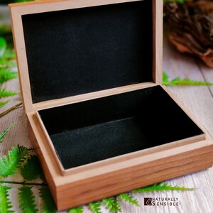 Velvet Lined Box, Laser Etched Wolf Design, Black Onyx Inlay, Wooden ...