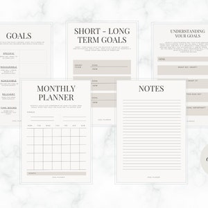 Goal Planner Printable Bundle Goal Setting Workbook Printable Planner ...