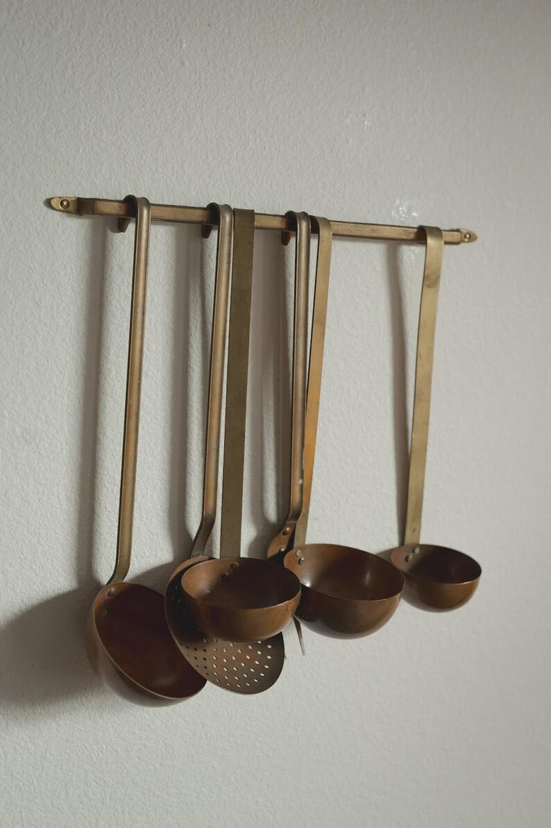 Vintage Copper & Brass Utensil Set - Etsy