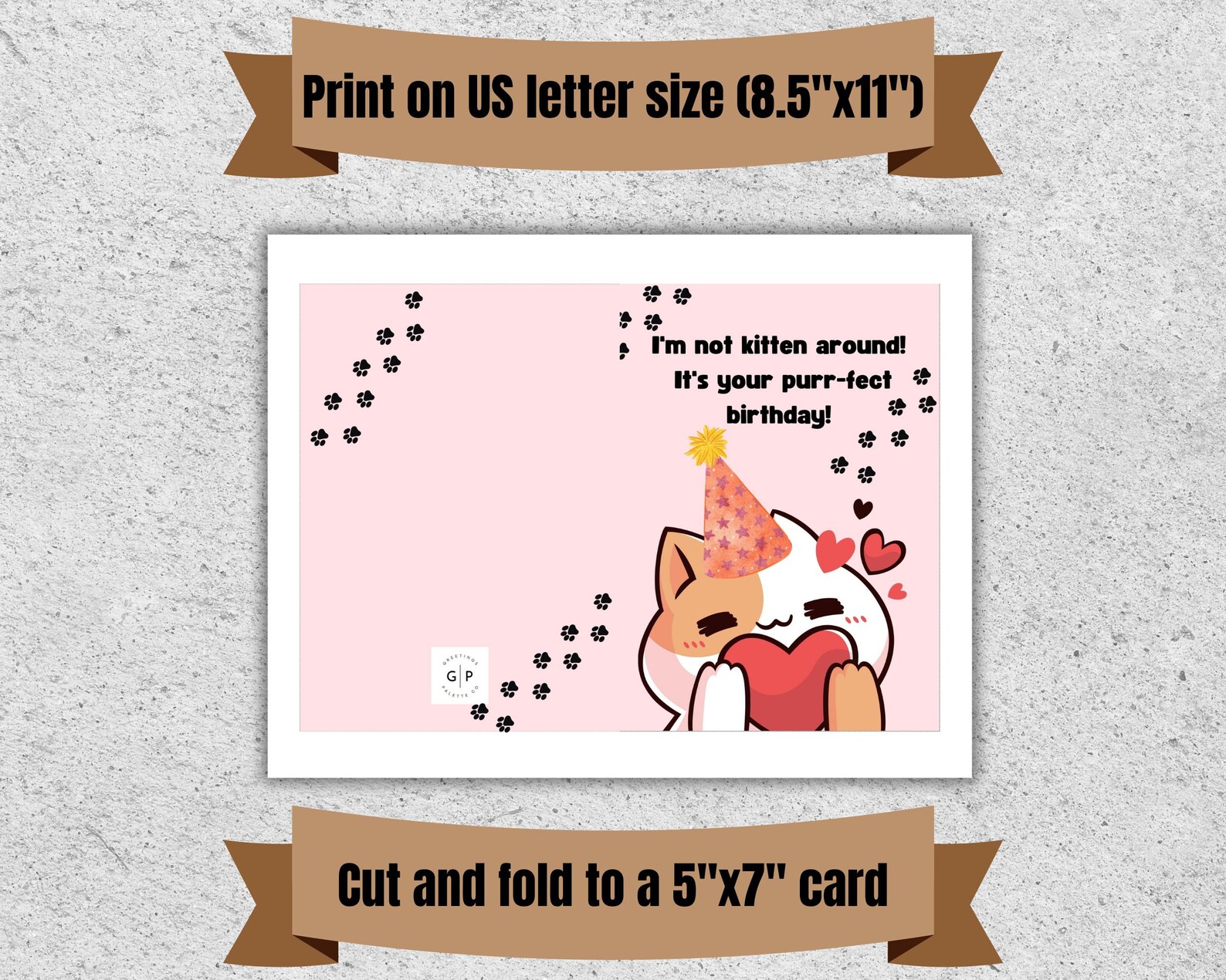 Printable Cat Birthday Card, Happy Birthday Cat Digital Card, Quirky ...