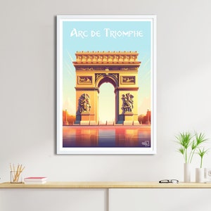 Poster Arc De Triomphe Paris Travel Poster - Etsy