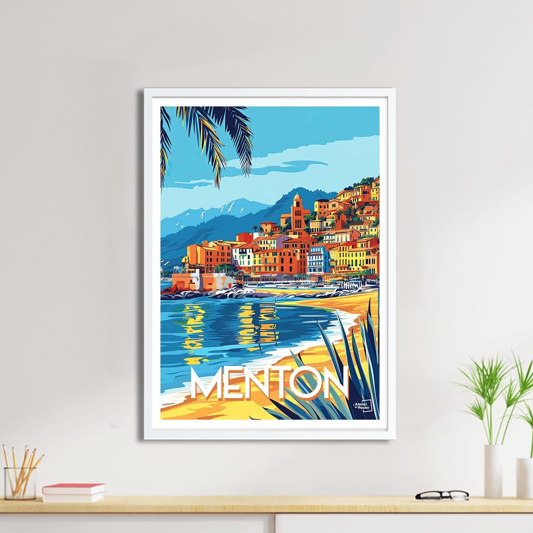 Menton Poster - Travel Poster - Etsy