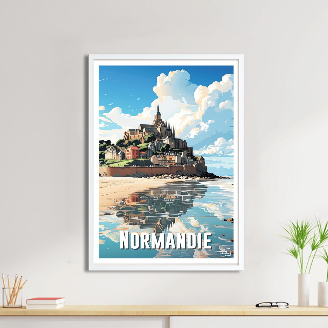 Normandy Poster - Travel Poster - Etsy