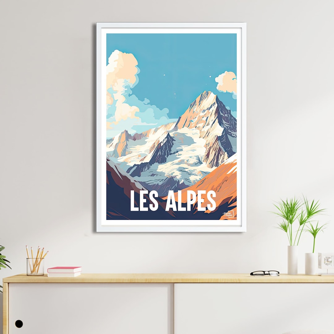 Poster the Alps Travel Poster - Etsy
