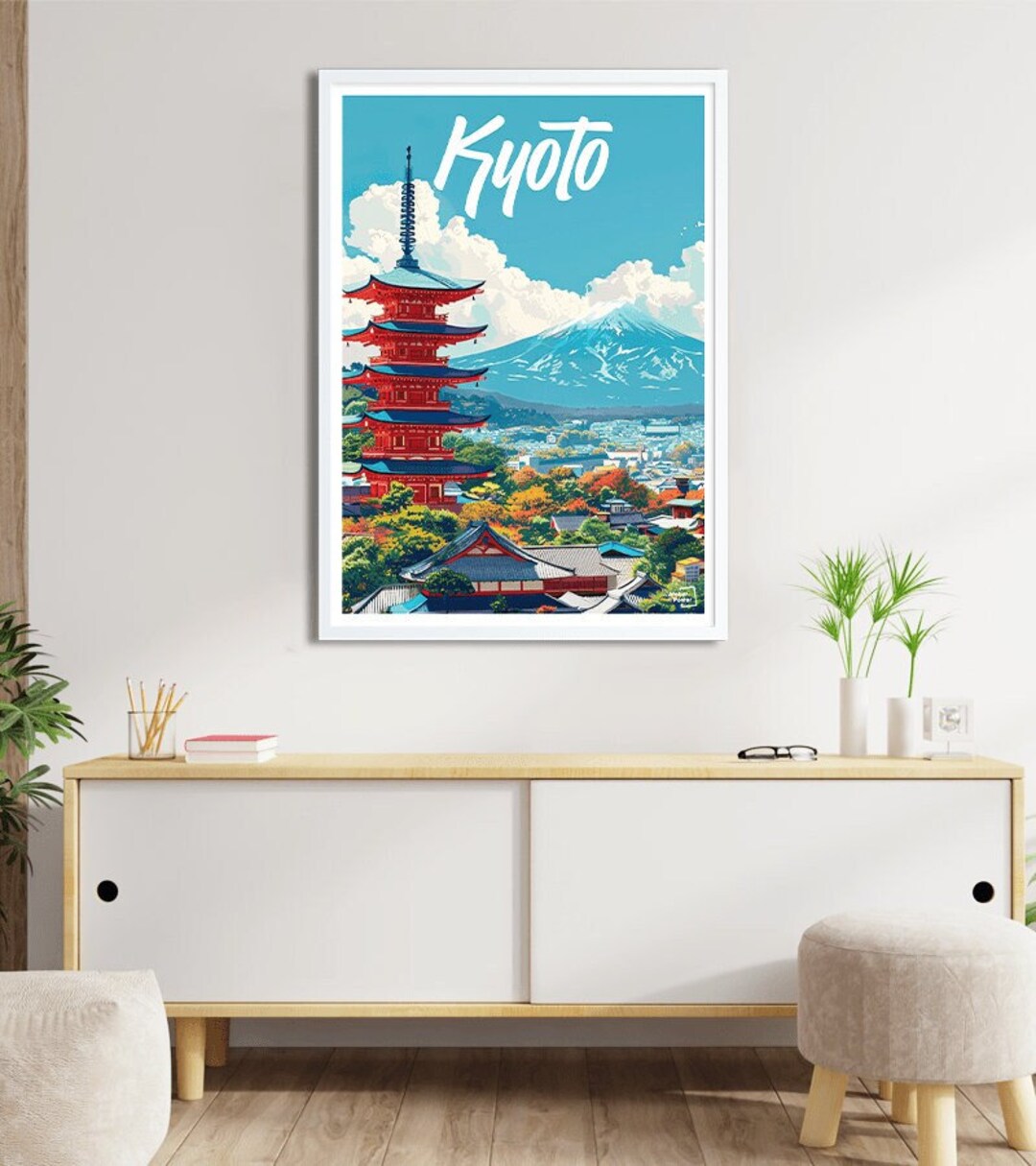 Kyoto Travel Poster – Vintage Japanese Wall Art Print With Temples, Zen ...