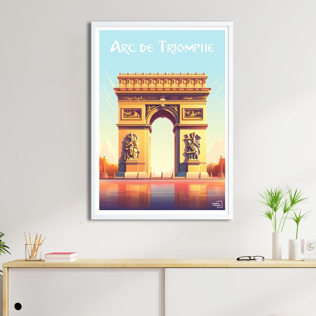 Poster Arc De Triomphe Paris Travel Poster - Etsy