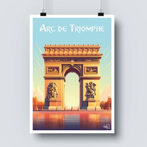 Poster Arc De Triomphe Paris Travel Poster - Etsy