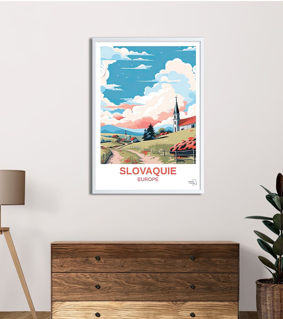 Slovakia Poster – Travel Print – Vintage Central Europe Illustration ...