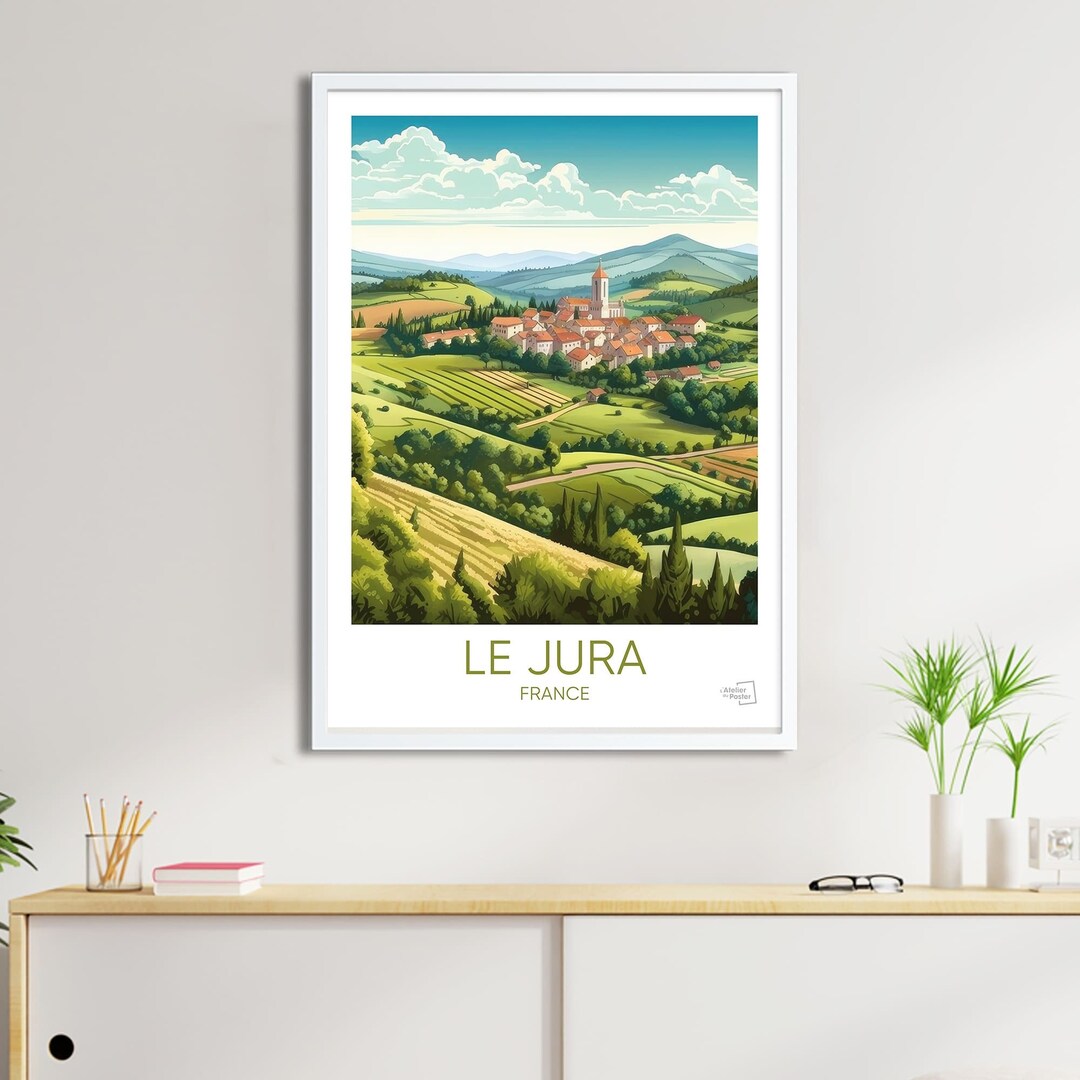 Jura Poster – Mountain Range Travel Poster – Vintage Illustration ...